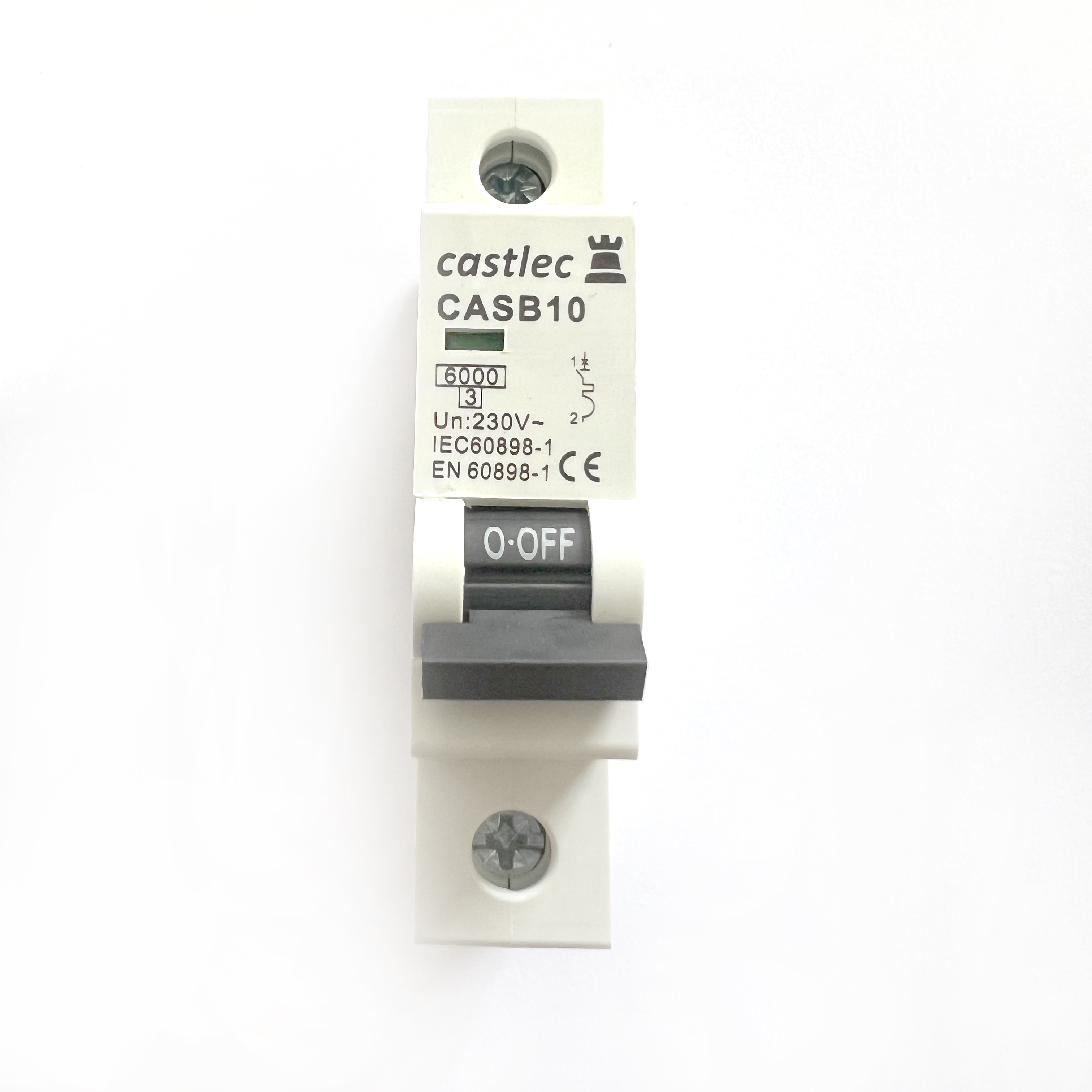 MCB's: Castlec CASB10 Black B10 10A 10 Amp MCB Circuit Breaker Type B