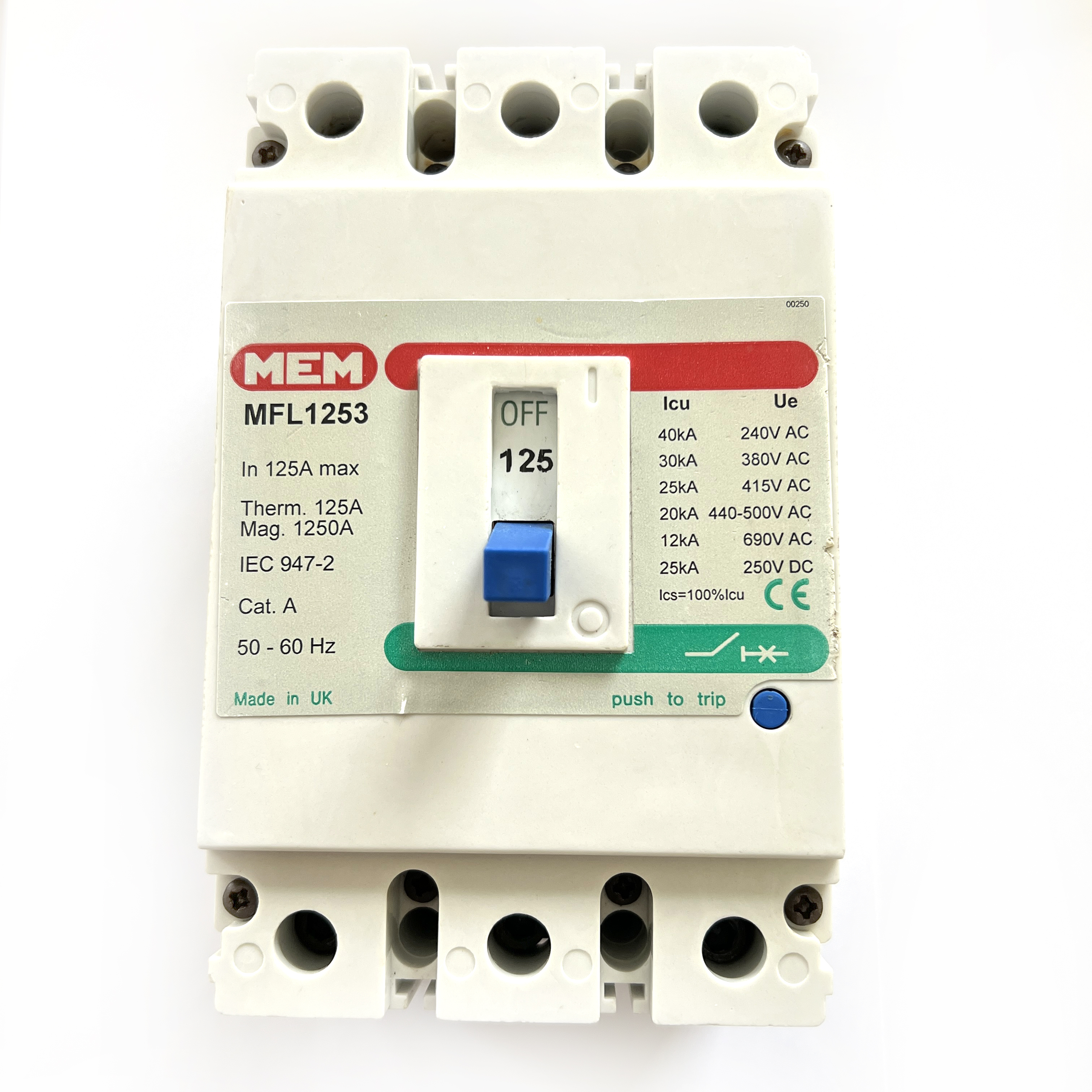 MCB's: MEM MFL1253 Bill TLF1253 125A 125 Amp 3 Pole Phase MCCB MCB ...