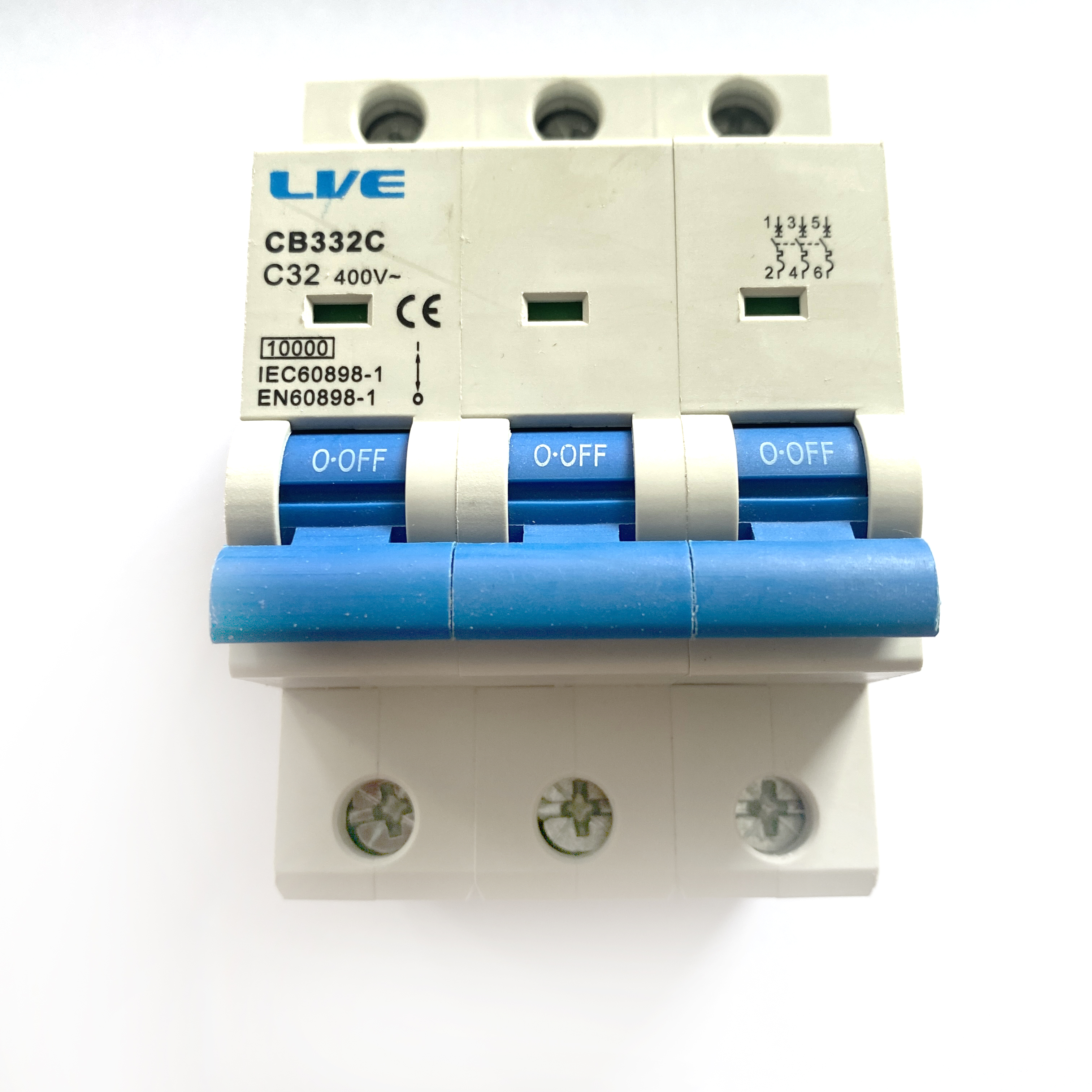 MCB's: Live LVE CB332C C32 32A 32 Amp 3 Phase Pole MCB Circuit Breaker ...