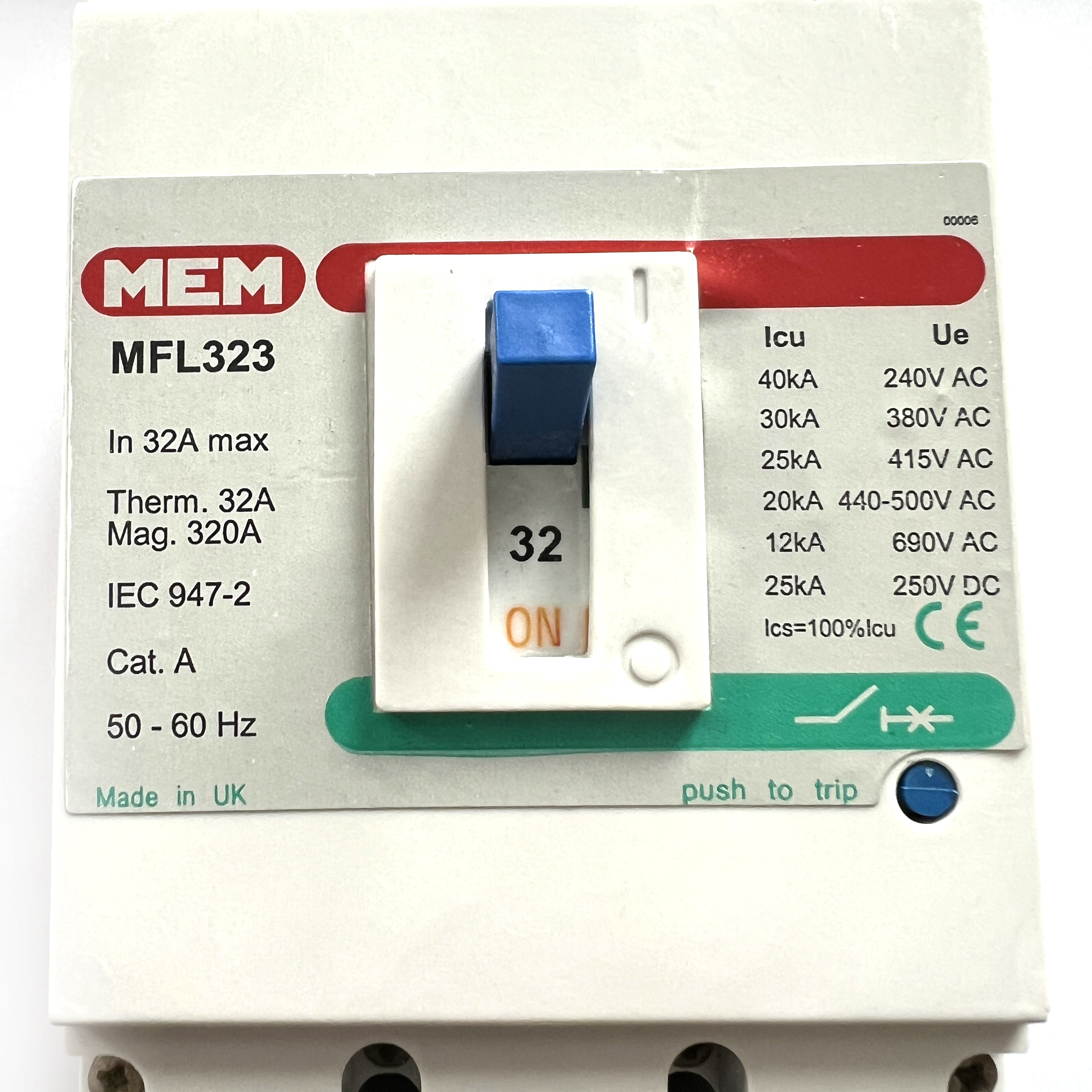 MCB's: MEM MFL323 Bill TLF323 32A 32 Amp 3 Pole Phase MCCB MCB Circuit ...