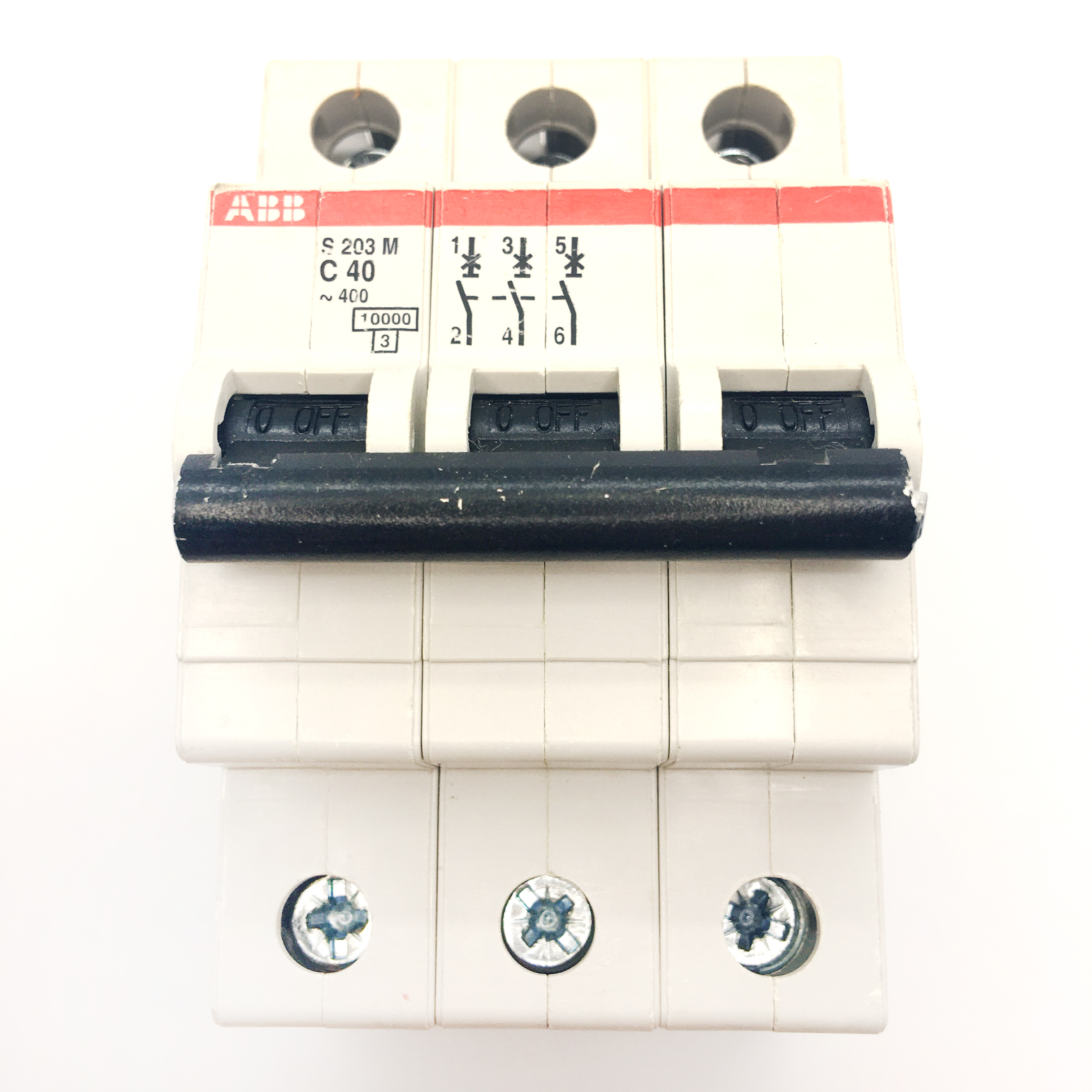 MCB's: ABB S203M C40 40A 40 Amp 3 Phase MCB Circuit Breaker Type C