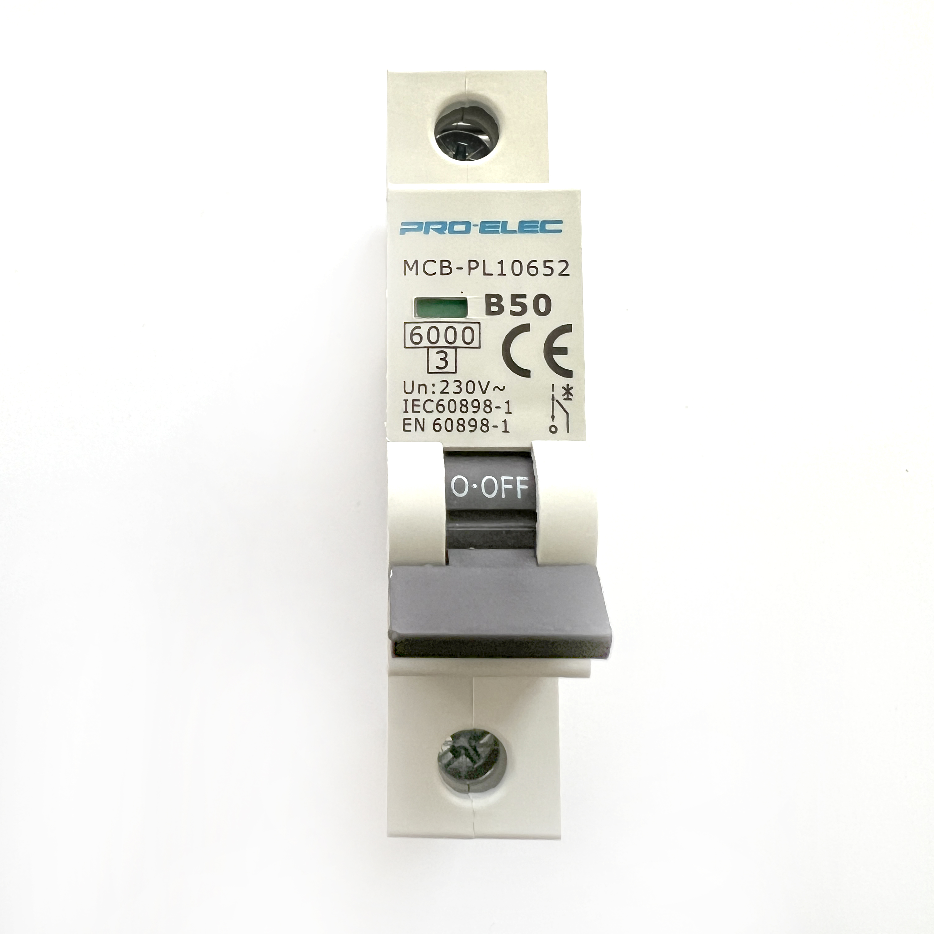 MCB's: Pro-Elec MCB-PL10652 B50 50A 50 Amp MCB Circuit Breaker Type B
