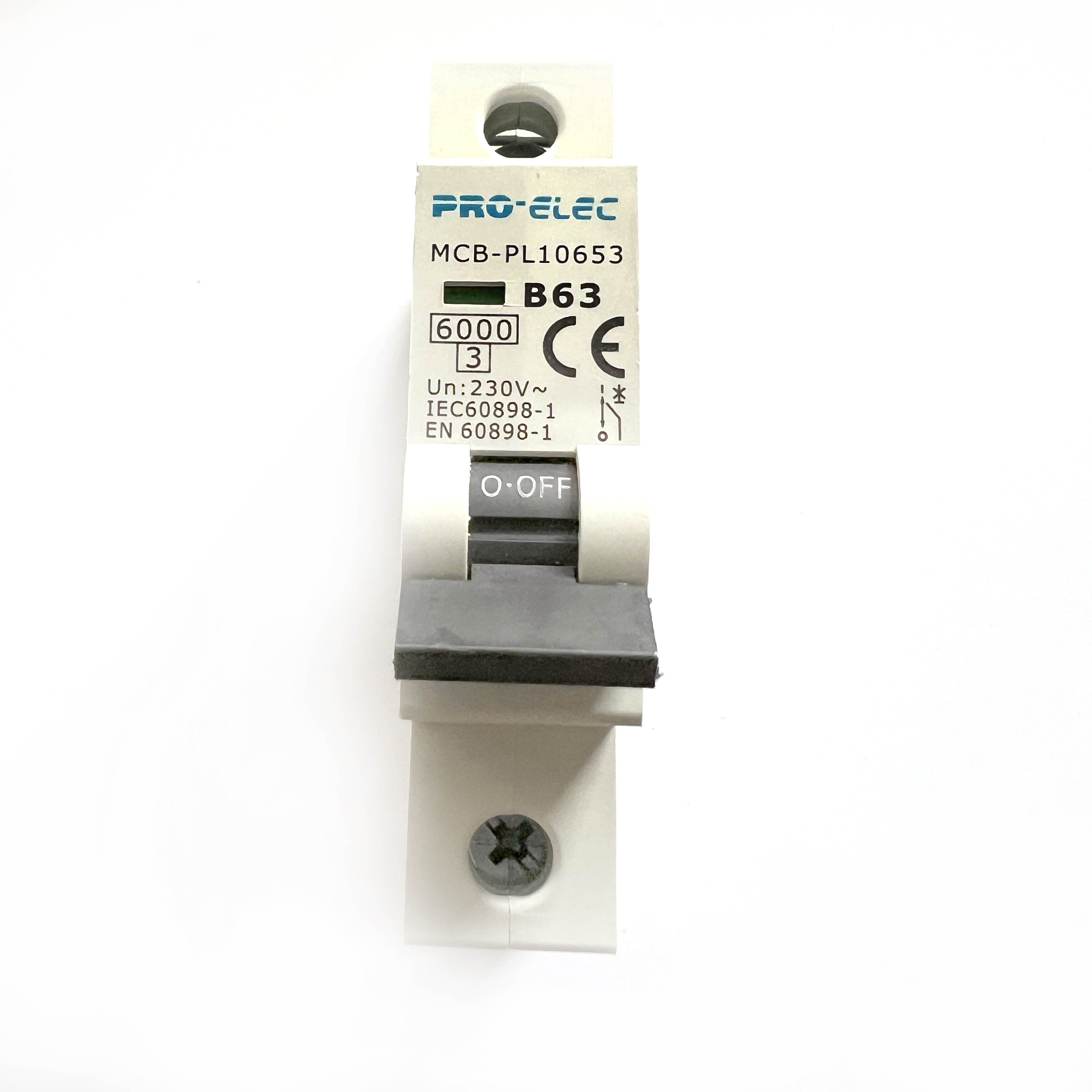 MCB's: Pro-Elec MCB-PL10653 B63 63A 63 Amp MCB Circuit Breaker Type B
