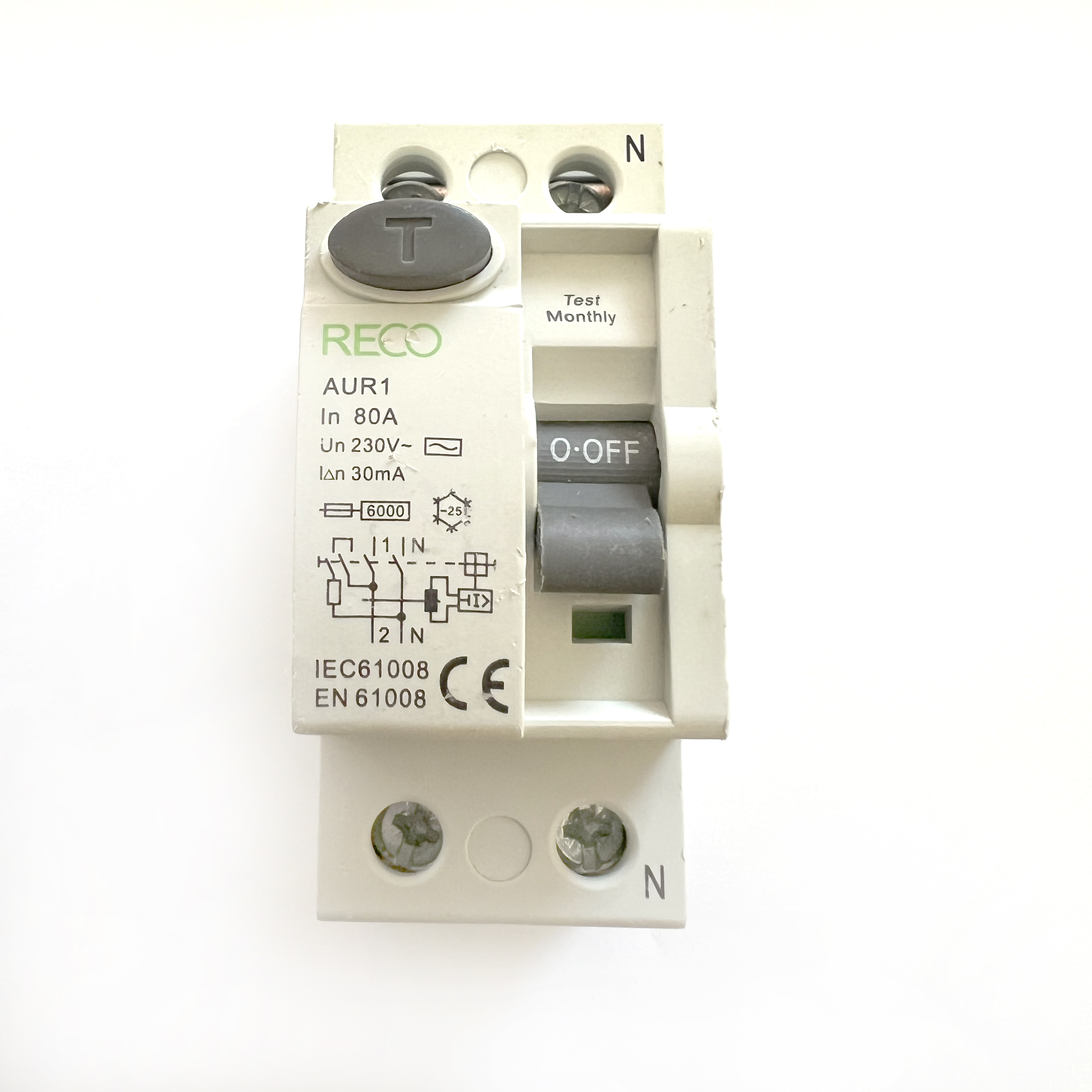 Residual Current Devices: RECO AUR1 80A 80 Amp 30mA RCCB RCD 2 Double ...